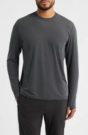 FREE FLY Elevate Long Sleeve Performance Top - Black Sand