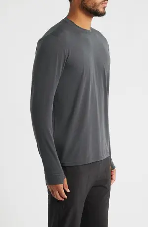 FREE FLY Elevate Long Sleeve Performance Top - Black Sand