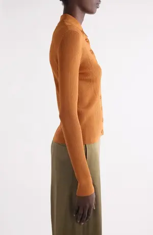 Dries Van Noten Tielt Ribbed Cardigan - Rust