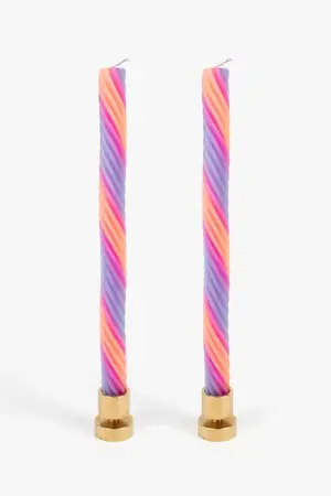 54CELSIUS Rope Candles - Orange/pink/lavender
