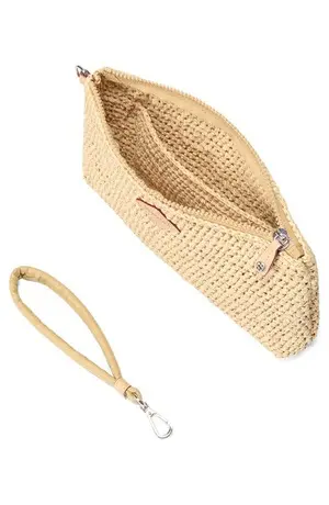 Mz Wallace Crochet Raffia Clutch