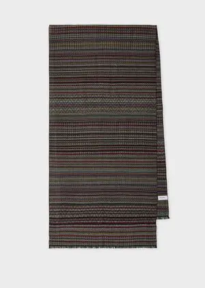 Paul Smith Signature Stripe' Geo Wool-silk Scarf - Multicolour