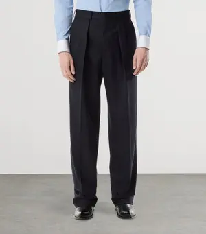 TOM FORD Wool Pinstripe Pleated Trousers