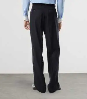 TOM FORD Wool Pinstripe Pleated Trousers