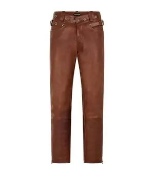 TOM FORD Leather Trousers With Embellishments