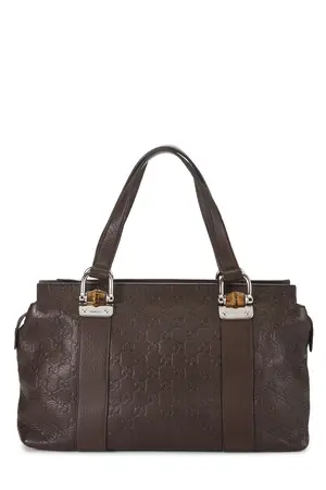 Gucci Guccissima Bamboo Bar Tote - Brown