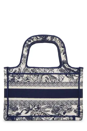 Dior Embroidered Toile De Jouy Book Tote - Navy