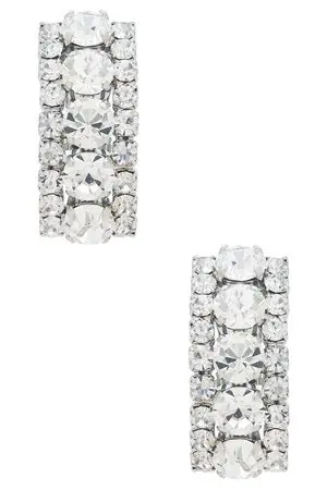 Alessandra Rich Crystal Clip-on Earrings - Crystal & Silver