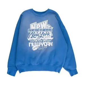PURPLE BRAND Hwt Fleece Crewneck - Blue