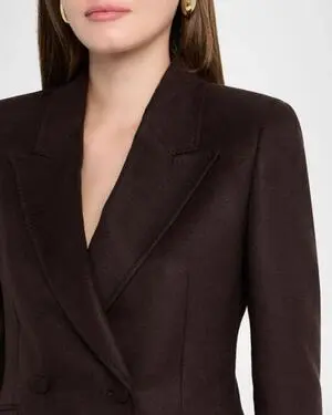 Gabriela Hearst Angela Double-breasted Silk Blazer - Chocolate