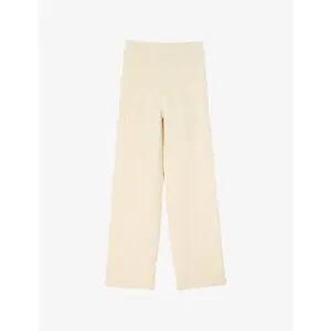 Sandro Cable-knit High-rise Wool-blend Trousers
