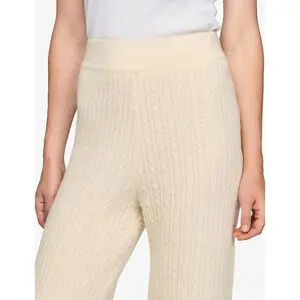 Sandro Cable-knit High-rise Wool-blend Trousers