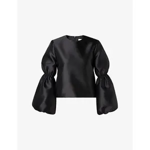 Black Puff Sleeve Blouses