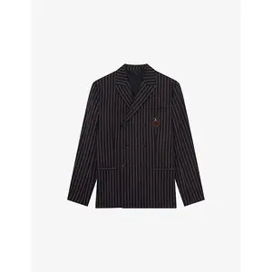 The Kooples Striped Double-breasted Wool Blazer