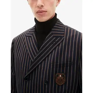 The Kooples Striped Double-breasted Wool Blazer