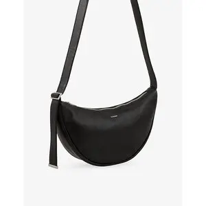 Sandro Logo-embossed Leather Hobo Bag - Black