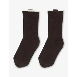 Sandro Wool And Cashmere-blend Knee-high Socks - Brown