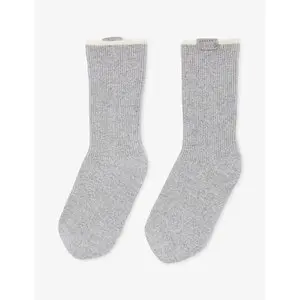 Sandro Wool And Cashmere-blend Knee-high Socks - Grey