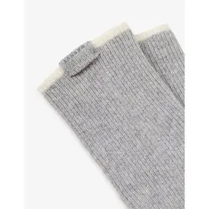 Sandro Wool And Cashmere-blend Knee-high Socks - Grey