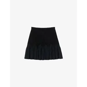 Sandro High-rise Ruffled Mini Skirt - Black