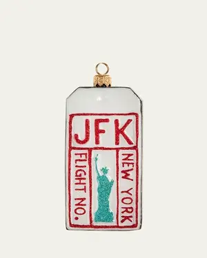 JOY TO THE WORLD COLLECTIBLES New York Luggage Tag Christmas Ornat - Multi