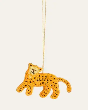 SUDHA PENNATHUR Cheetah Christmas Ornament - Orange Multi
