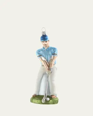Bergdorf Goodman Golfer Glass Christmas Ornat - Multi