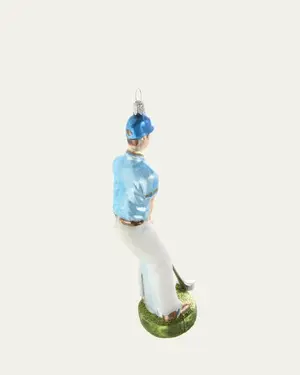 Bergdorf Goodman Golfer Glass Christmas Ornat