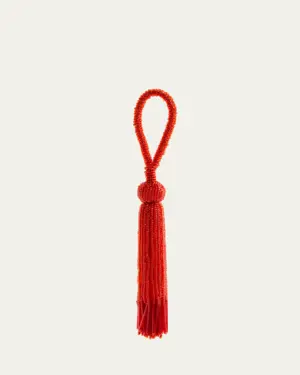 SUDHA PENNATHUR Beaded Tassel Christmas Ornament - Red