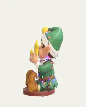 UNIVERSAL STATUES Santa Elf Playing With Lights Figurine