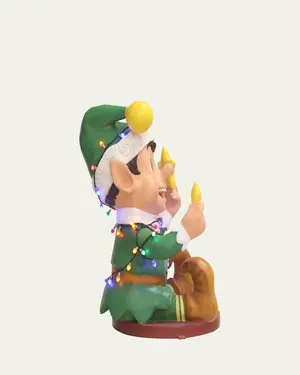 UNIVERSAL STATUES Santa Elf Playing With Lights Figurine