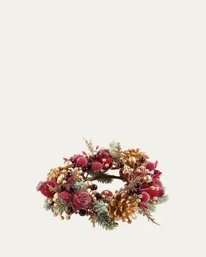 SALZBURG CREATIONS Glittering Garnet Candle Wreath - Multi