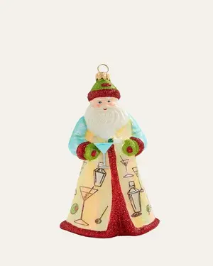 JOY TO THE WORLD COLLECTIBLES Glitterazzi Martini Santa Christmas Ornat - Multi