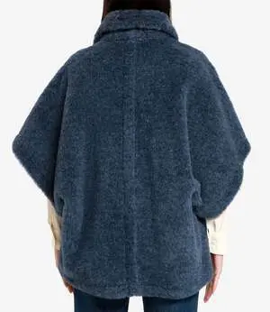 Max Mara Teddy Fabric Cape - Blue