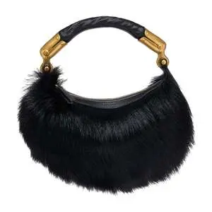 Balmain Mini Fur Bag - Black