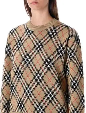 Burberry Check Wool-blend Sweater - Sand Ip Check