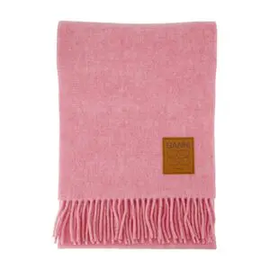 GANNI Double Face Solid Scarf Wool