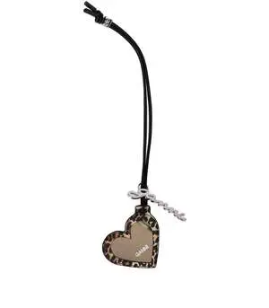 GANNI Bou Heart Leopard Print Charm