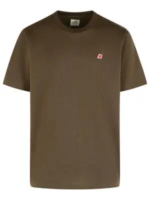 NEW BALANCE Yellow Cotton T Shirt - Brown