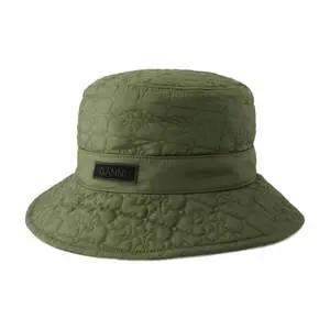 GANNI Quilted Tech Bucket Hat - Khaki