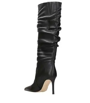 Michael Kors Leather Stiletto Boots - Black