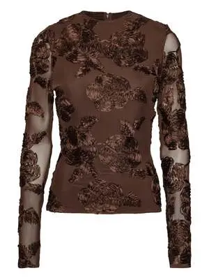 Remain Birger Christensen Floral Detailed Top - Brown