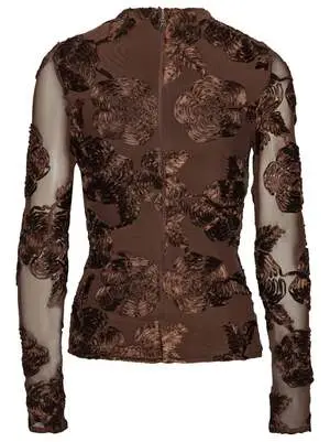 Remain Birger Christensen Floral Detailed Top - Brown
