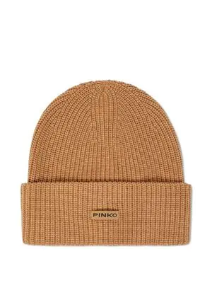 Pinko Ribbed Beanie - Beige