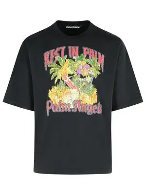 Palm Angels Rest In Palm' Cotton T Shirt - Black