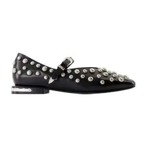 Toga Leather Ballerinas With Studding