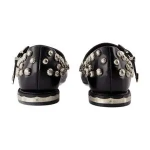 Toga Leather Ballerinas With Studding