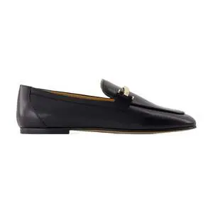 TOD'S Leather Bar Loafers - Black