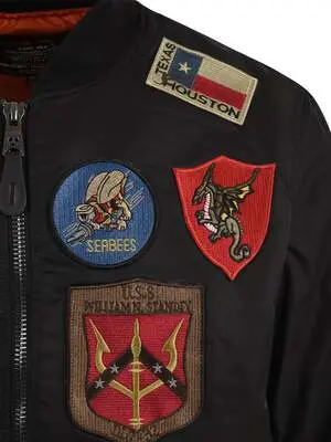 TOP GUN Ma-1 Nylon Bomber Jacket With Patches