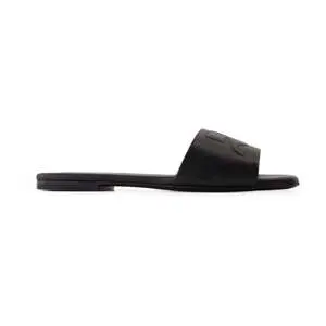 COURREGES Heritage Shadow Leather Sandals - Black